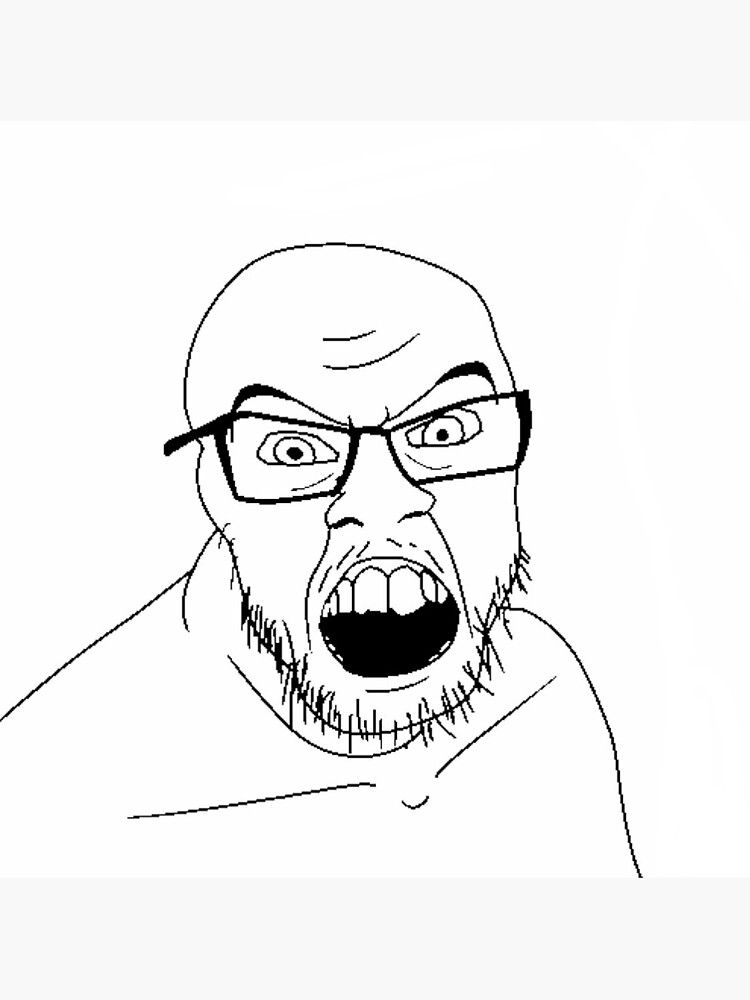 "Angry Soyjak" Sticker for Sale by TeesByPatrick | Redbubble