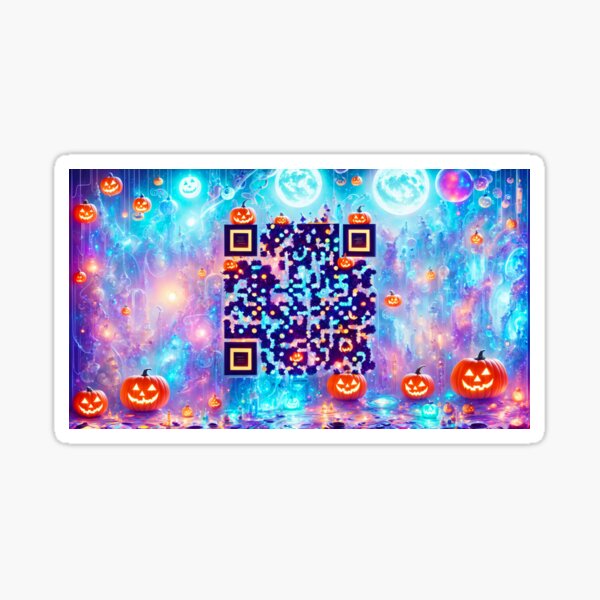"Neon Spooky Halloween Party - Scan Pumpkin Art QR Code for Music ...