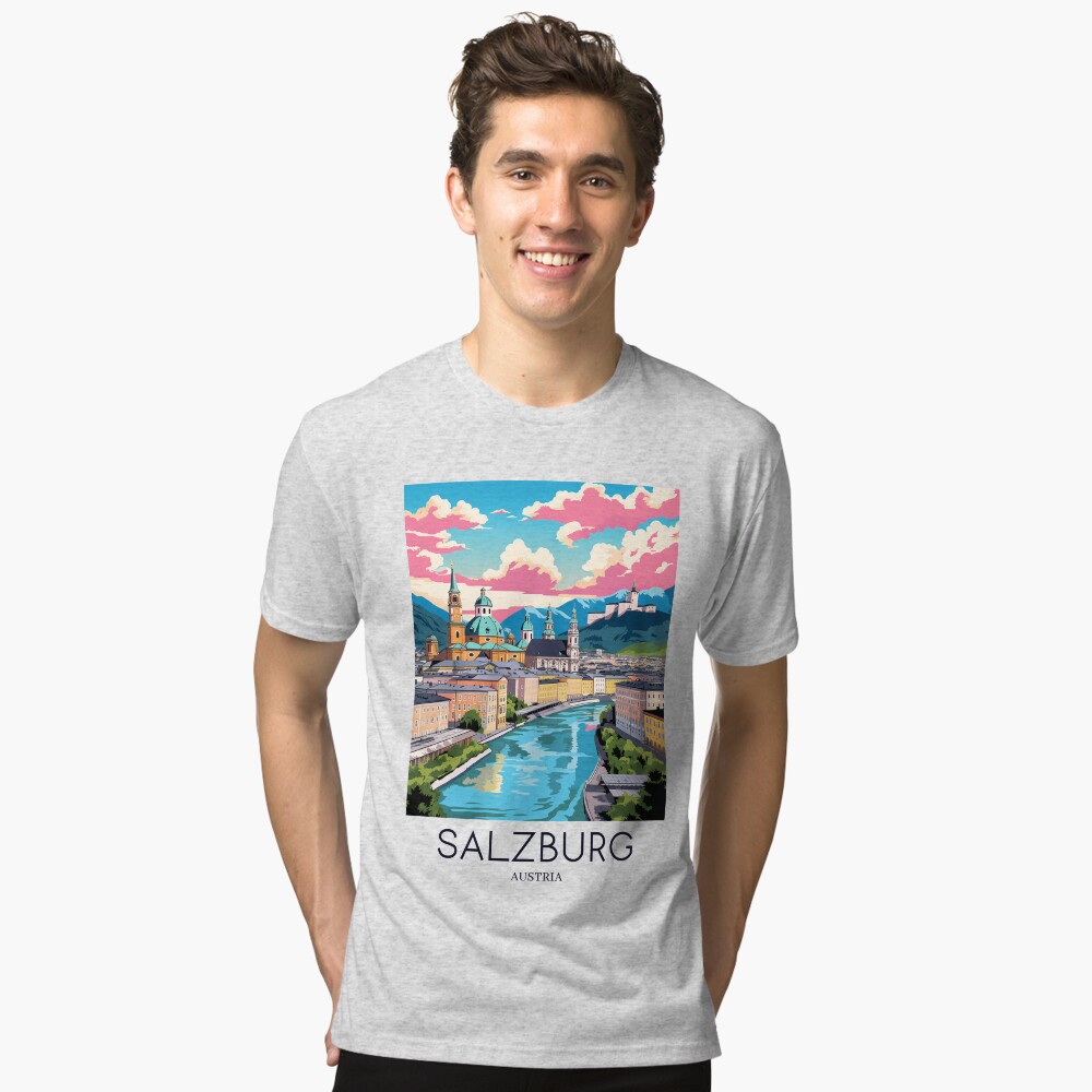 "A Pop Art Travel Print of Salzburg - Austria " Poster for Sale by ...