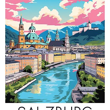"A Pop Art Travel Print of Salzburg - Austria " Poster for Sale by ...