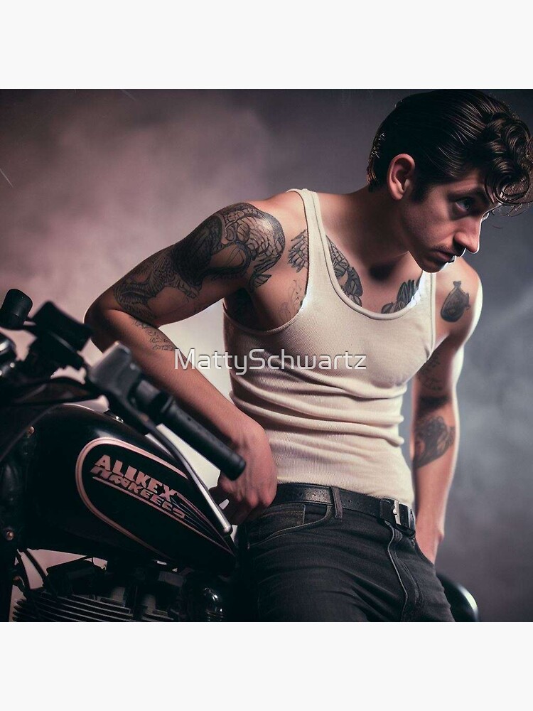 "Alex Turner as a biker - AI art" Sticker for Sale by MattySchwartz ...