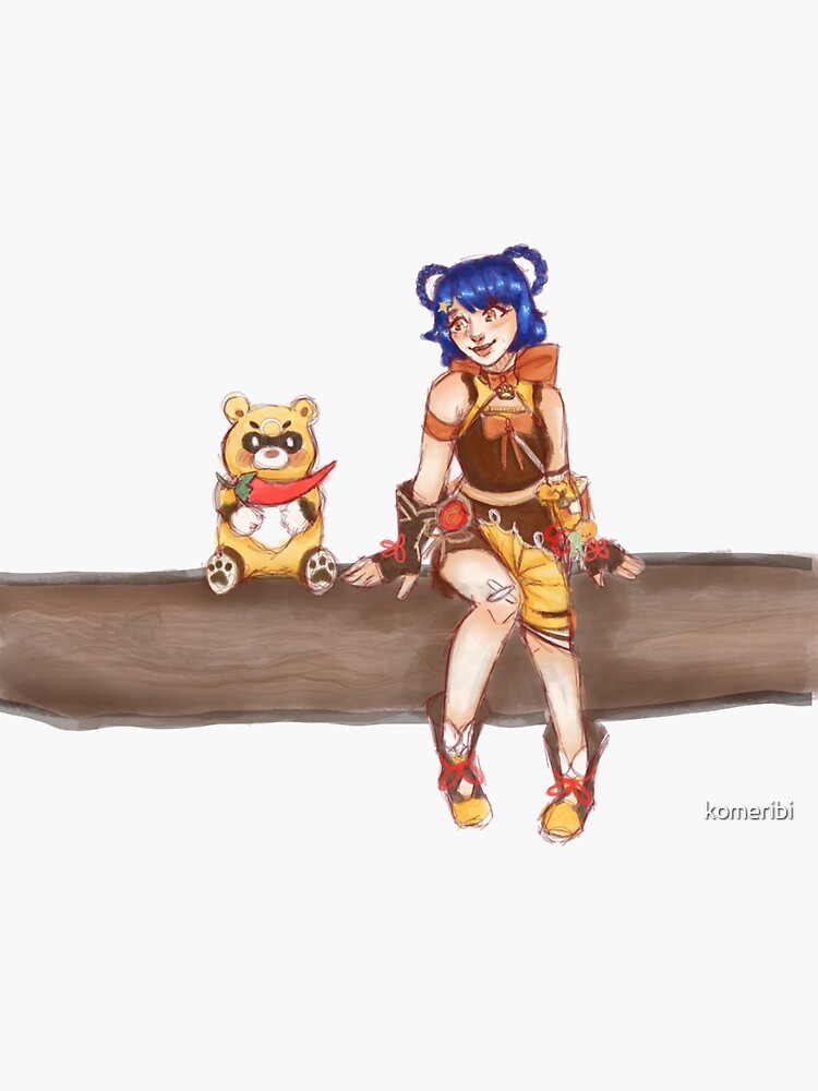 "Xiangling and Guoba" Sticker for Sale by komeribi | Redbubble