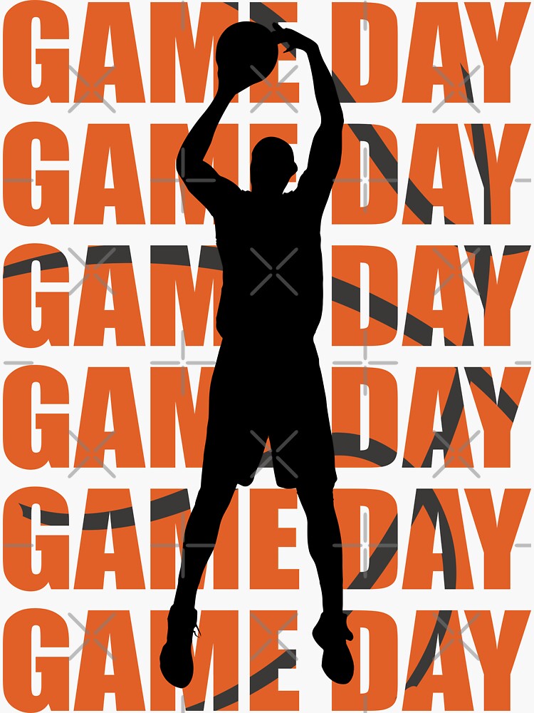 "Basketball game day" Sticker for Sale by Pixcel-Kraft | Redbubble