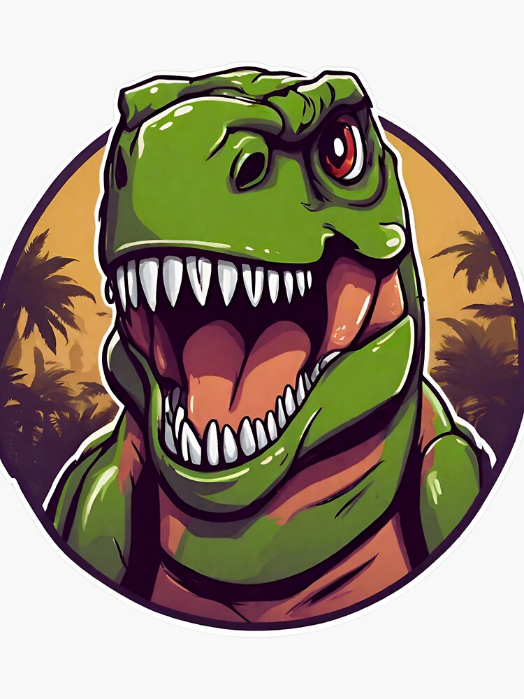 "T-rex logo" Sticker for Sale by AesthicRetro | Redbubble