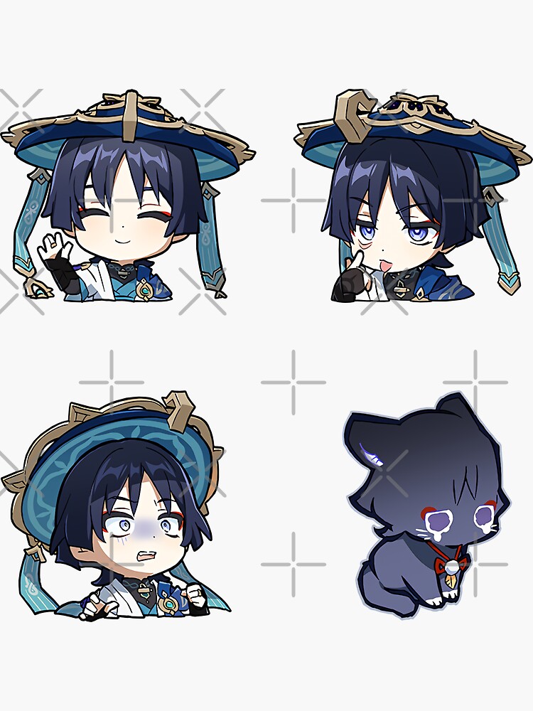 "Scaramouche :: The Wanderer :: Balladeer Genshin Impact Chibi Stickers ...