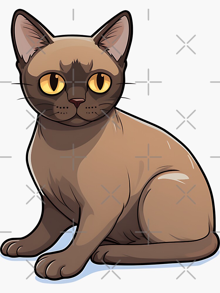 "Cute Burmese cat" Sticker for Sale by EnchantSticks | Redbubble