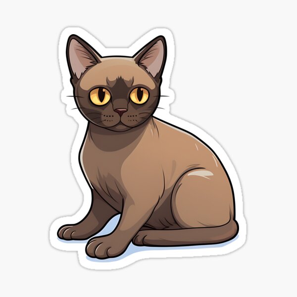 "Cute Burmese cat" Sticker for Sale by EnchantSticks | Redbubble