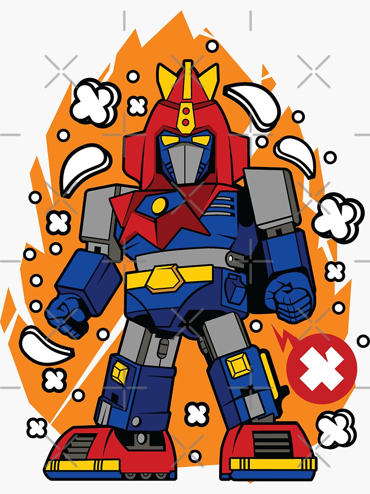 "Chibi Voltes V" Sticker for Sale by MechaRon | Redbubble