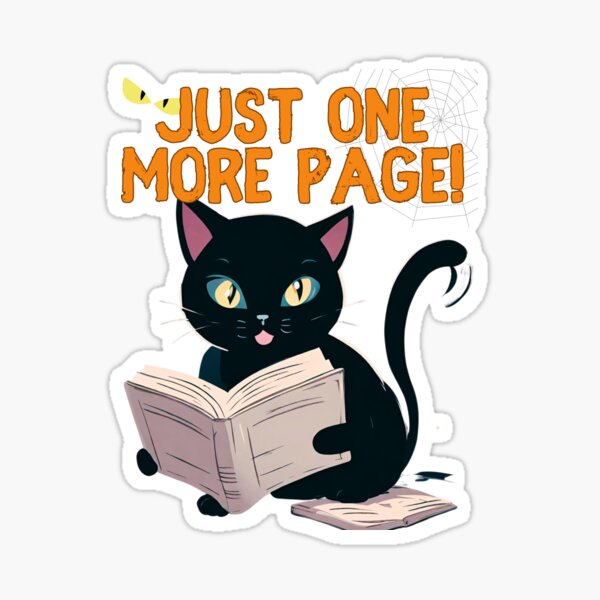 "Cute Black Cat reading a book" Sticker for Sale by marilost77 | Redbubble