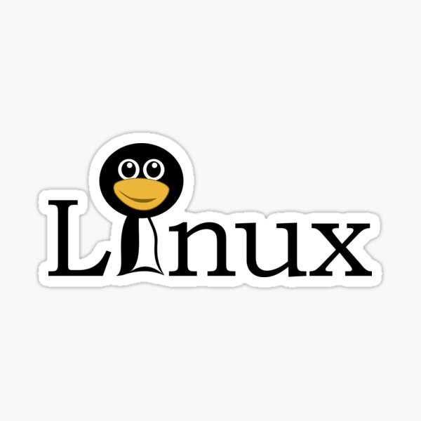 "Linux text with funny tux face" Sticker for Sale by davidasoliveira ...