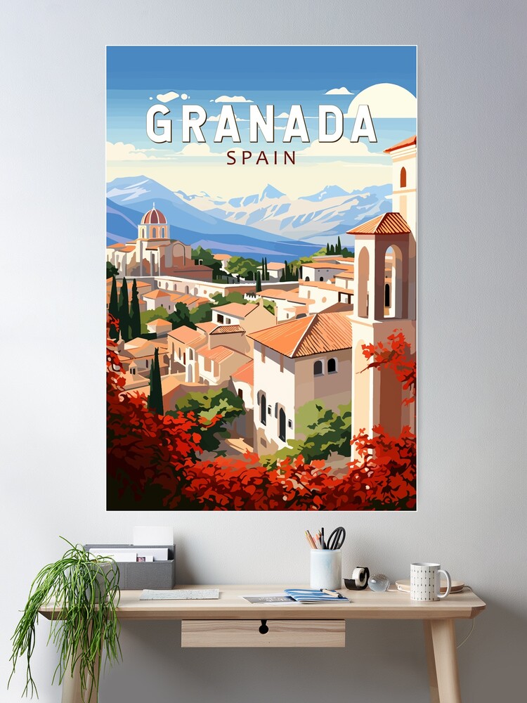 Collage Granada Spain Poster Alhambra, Granada, Spain. – Muurposter