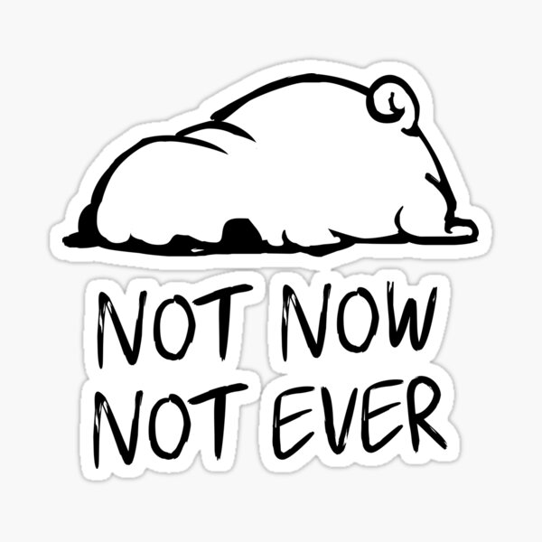 "Not Now Not Ever" Sticker for Sale by Huebucket | Redbubble