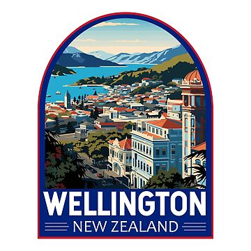 "Wellington New Zealand Travel Art Emblem" Sticker for Sale by ...