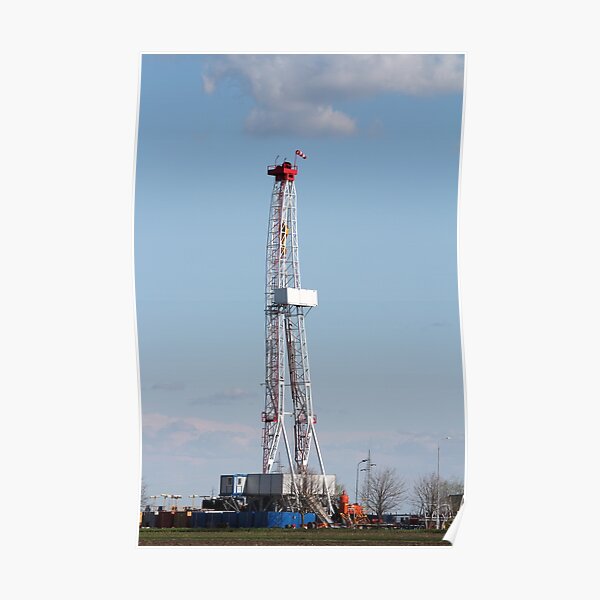 "land oil drilling rig on field" Poster for Sale by goceris | Redbubble