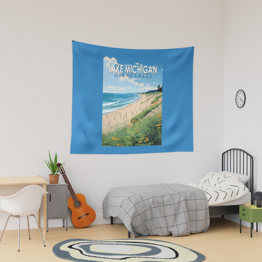 "Lake Michigan Travel Art Vintage" Poster for Sale by KrisSidDesigns ...