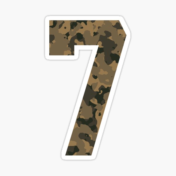 "Army Camouflage Number 7 - Sports Numbers" Sticker for Sale by nocap82 ...