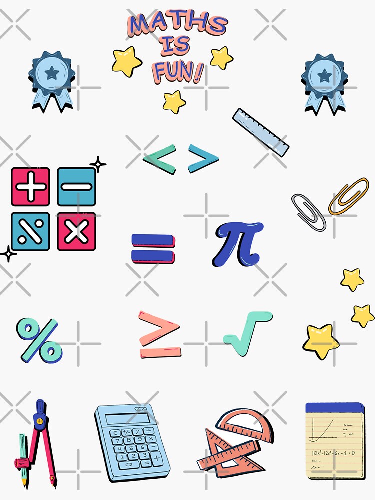 "Math(s) is Fun Sticker Pack Set For School" Sticker for Sale by ...