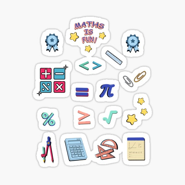 "Math(s) is Fun Sticker Pack Set For School" Sticker for Sale by ...