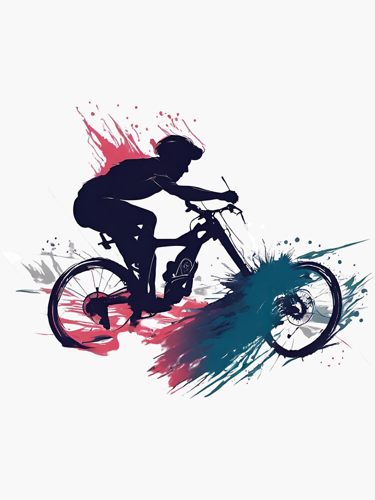 "Silhouette cyclist" Sticker for Sale by MK1FashionHub | Redbubble