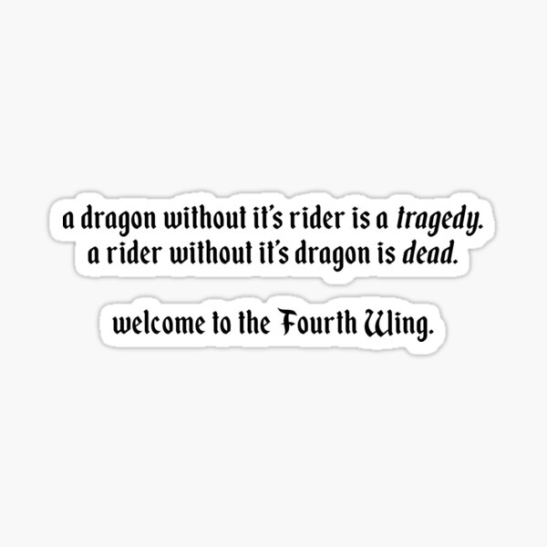 "Welcome to the Fourth Wing" Sticker for Sale by Julia Rosenberg ...