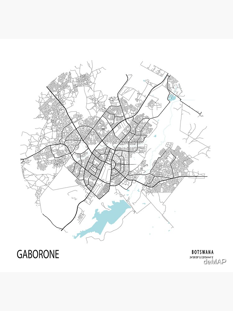 "Gaborone City Map of Botswana - Circle" Acrylic Block for Sale by ...