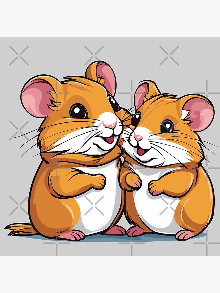 "Cute Hamsters" Sticker for Sale by WildlifeInc | Redbubble