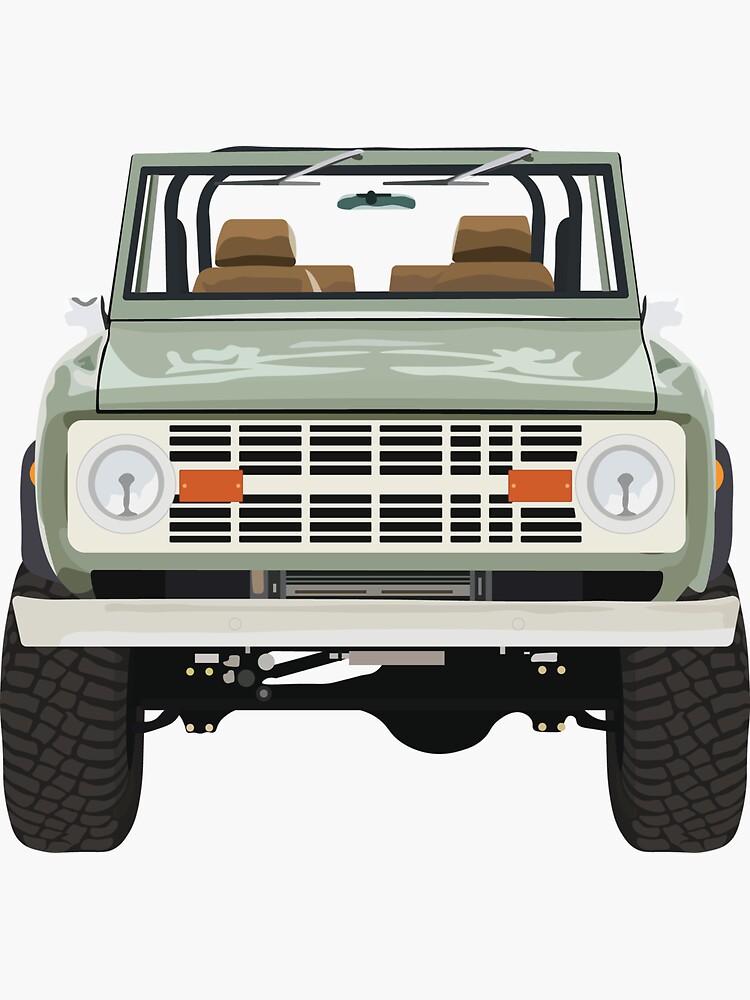 "Vintage Green Ford Bronco" Sticker for Sale by eknicole | Redbubble