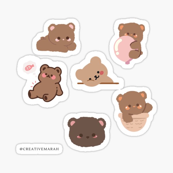 "Brown Bears" Sticker for Sale by creativemarah | Redbubble
