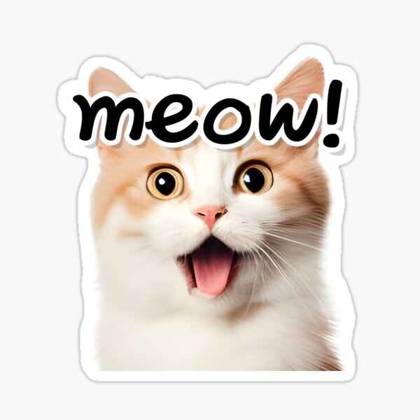 "meow memes funny cat" Sticker for Sale by Natthajira | Redbubble
