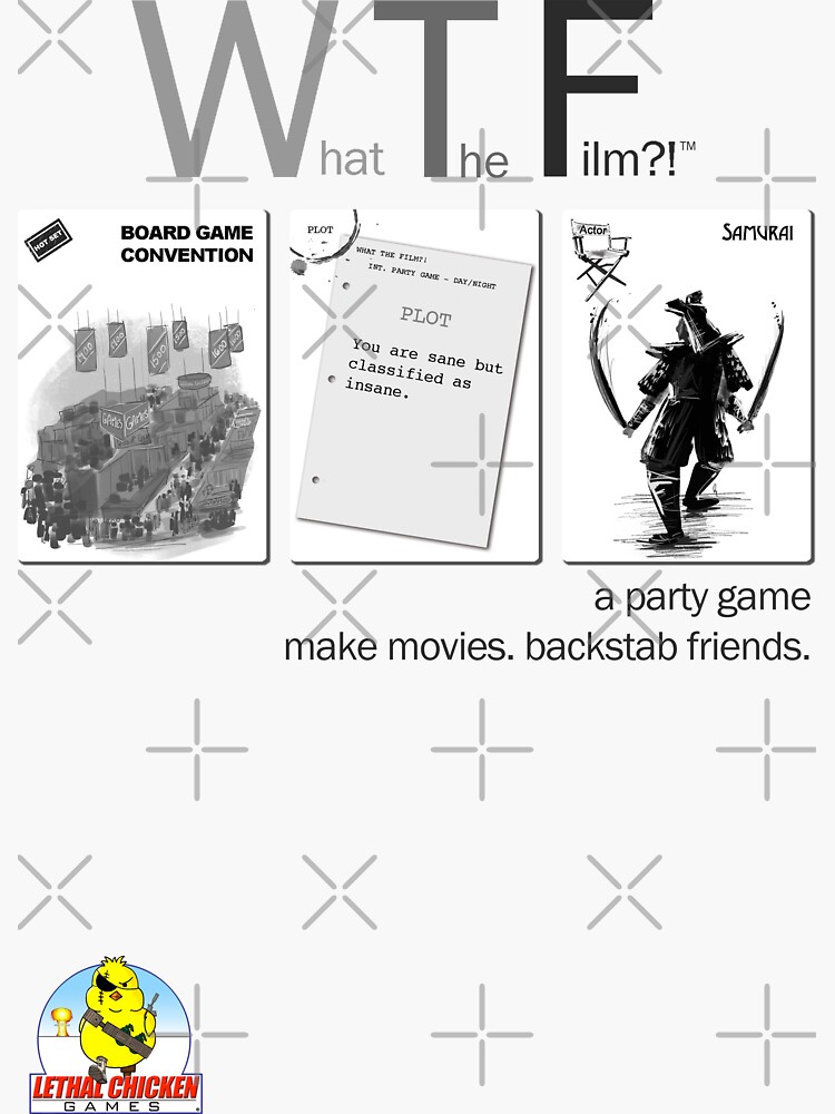 "What The Film?! a party game. make movies. backstab friends." Sticker ...