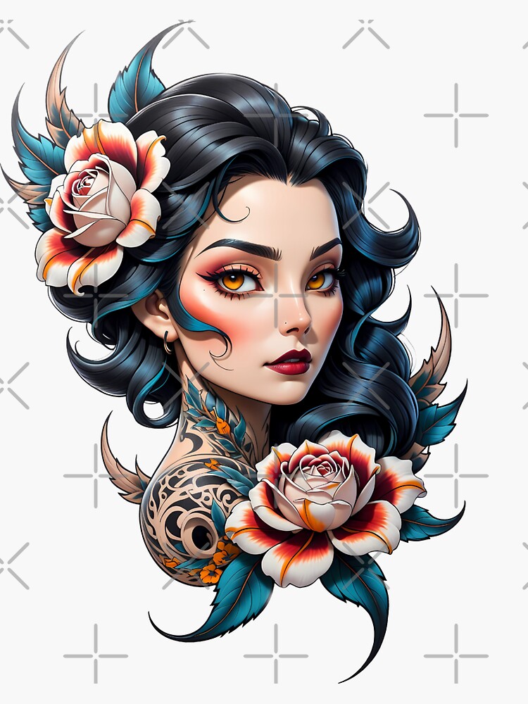 "Rising Sun Ink: Japanese Tattoo Artistry in Pixels" Sticker for Sale by RuyaFab | Redbubble