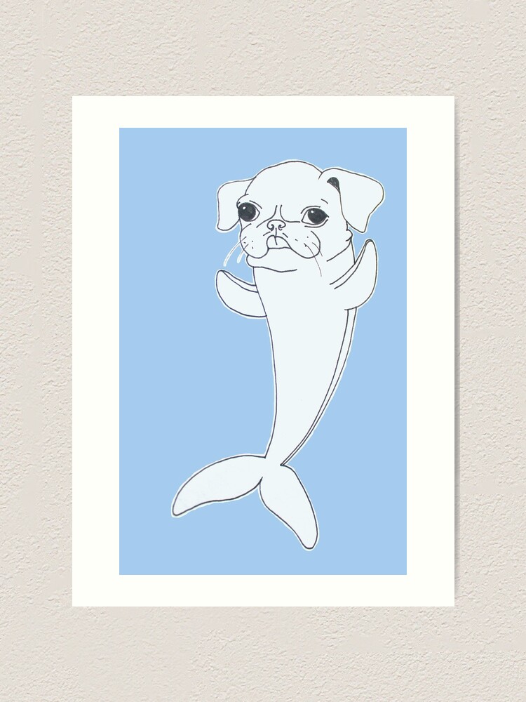 "Dolphin Pug" Art Print for Sale by SequinPalette | Redbubble