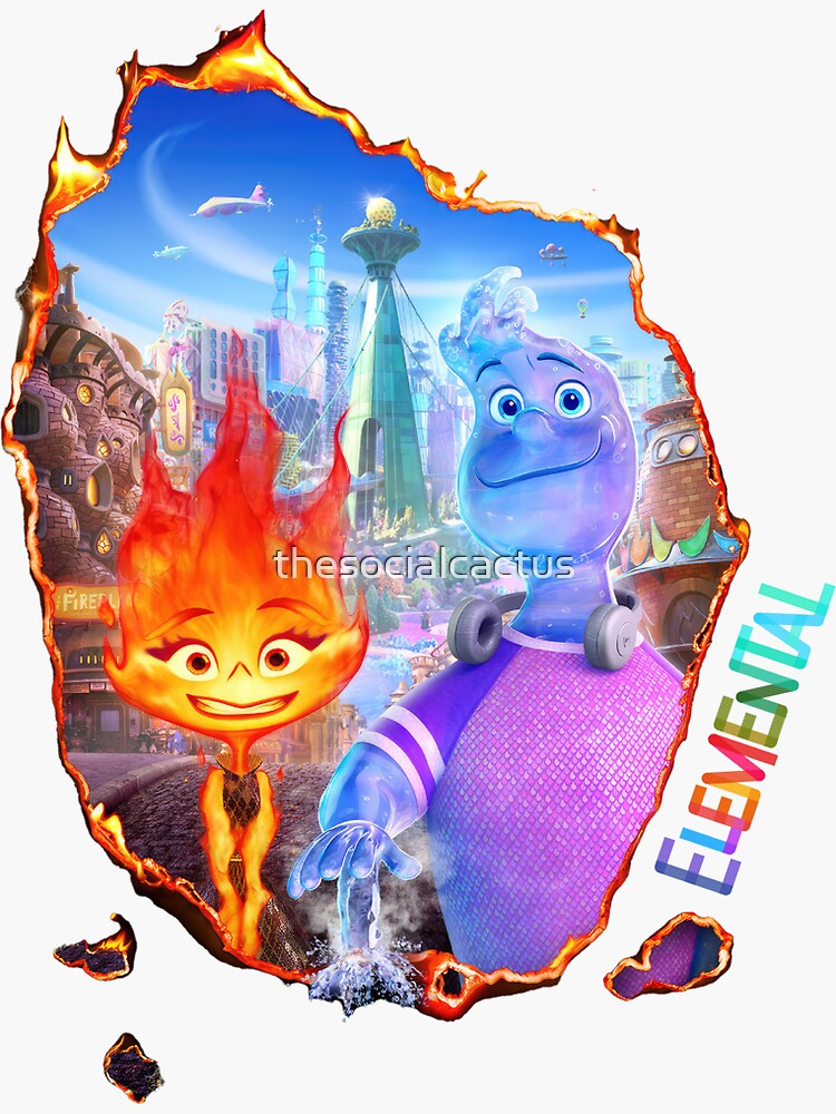 "Elemental - Wade & Ember " Sticker for Sale by thesocialcactus | Redbubble