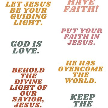 "Christian Sticker Pack - Typography - Faith - Jesus - Boho - Bohemian ...