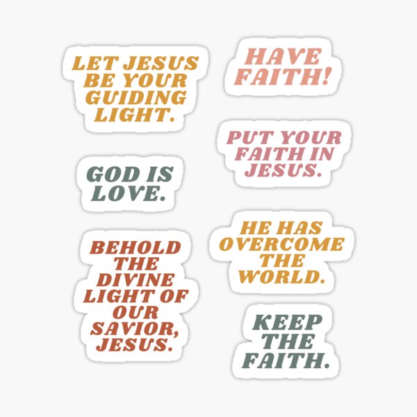 "Christian Sticker Pack - Typography - Faith - Jesus - Boho - Bohemian ...