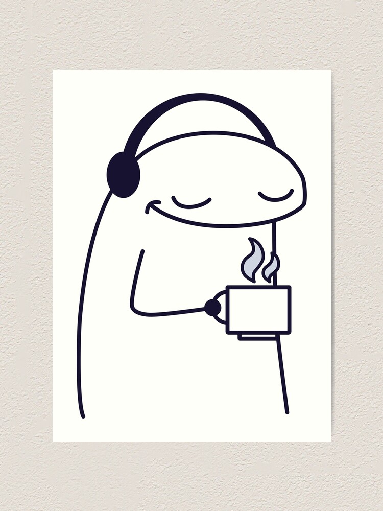 "Coffee Music Flork Meme" Art Print for Sale by loom-check | Redbubble