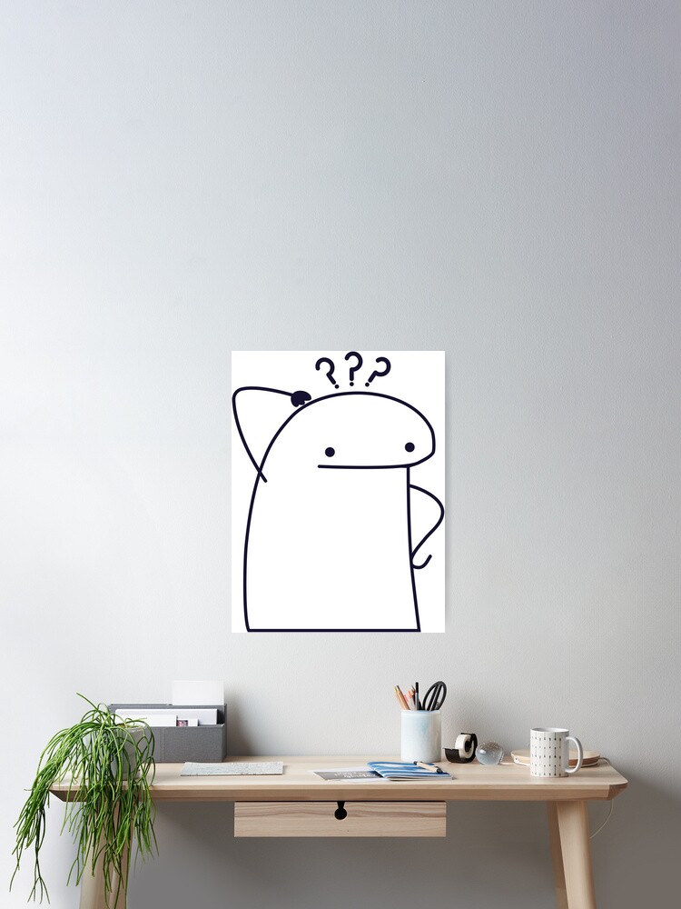 "Questioning Cute Flork Meme" Poster for Sale by loom-check | Redbubble