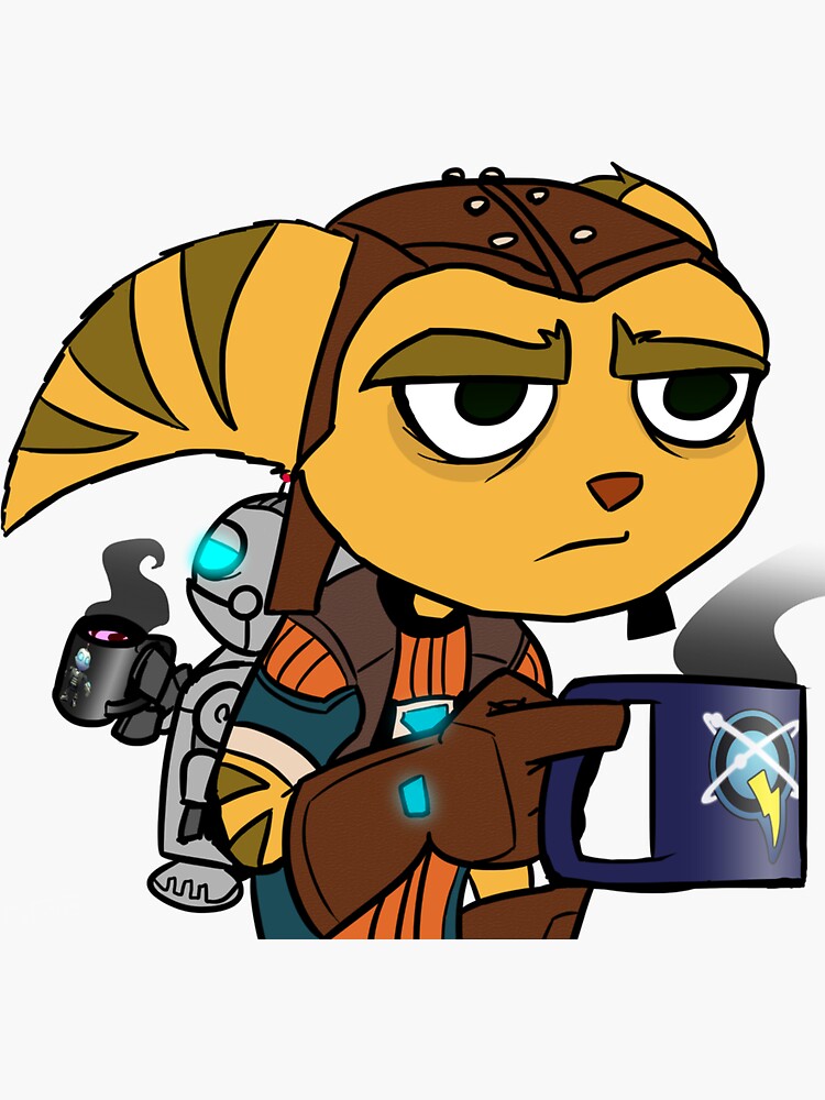 "Ratchet and Clank Coffee" Sticker for Sale by StonaBrotha | Redbubble