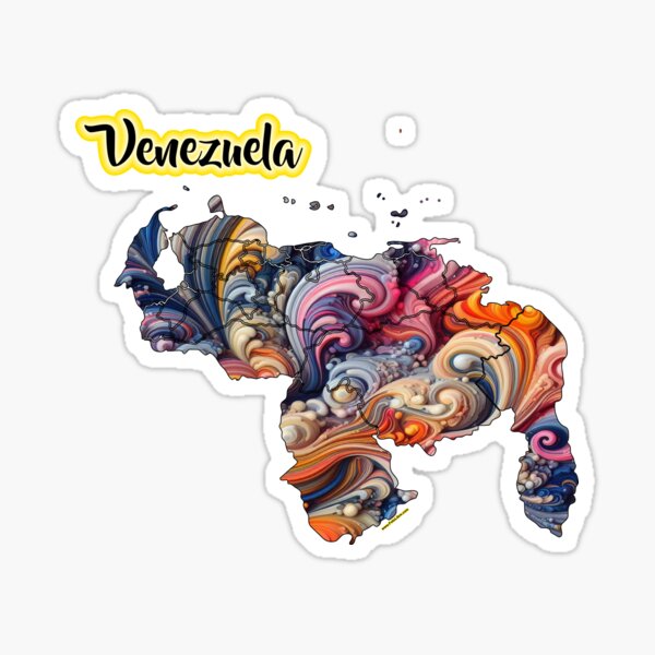 "Multicolored Venezuela map" Sticker by FotoLibreStudio | Redbubble