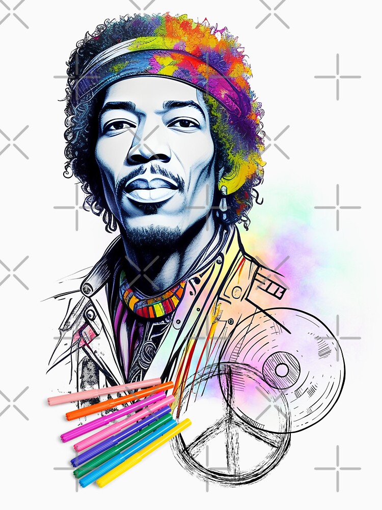 "Hendrix in Sketch" Essential T-Shirt for Sale by NickTaroDesign | Redbubble