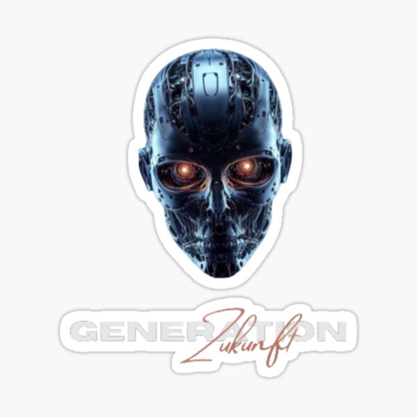 "AI robot head futuristic - future generation" Sticker by danny-Dsign ...