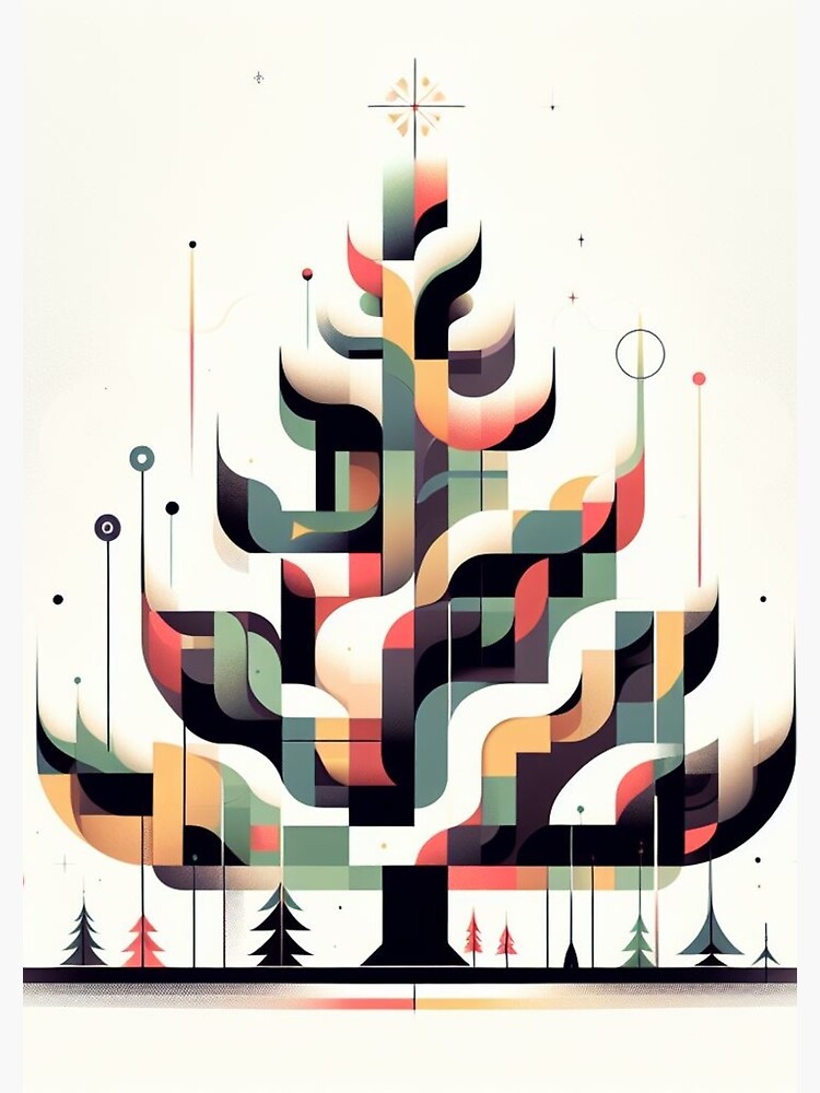 "Nordic Cubism Modern Art Christmas Tree " Poster for Sale by ...