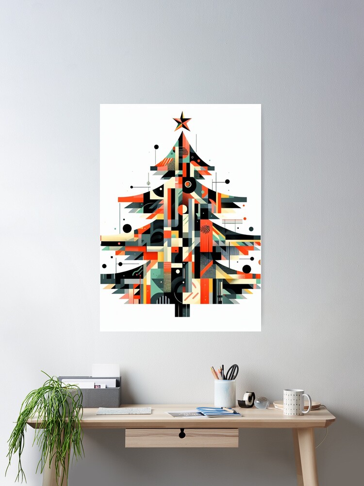 Obra De Arte Del árbol De Navidad Fondo Diseño De Vector De árbol