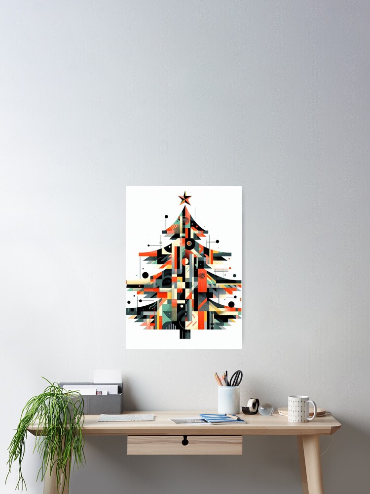 "Nordic Cubism Modern Art Christmas Tree " Poster for Sale by ...
