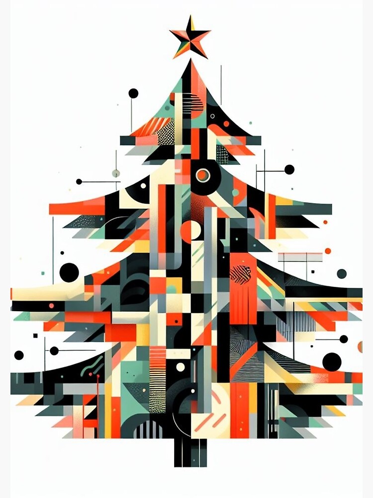 "Nordic Cubism Modern Art Christmas Tree " Poster for Sale by ...