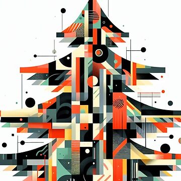 "Nordic Cubism Modern Art Christmas Tree " Poster for Sale by ...