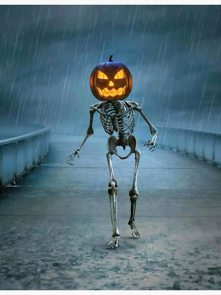 "Clickity Clack the Pumpkin-headed Skeleton " Poster for Sale by ...