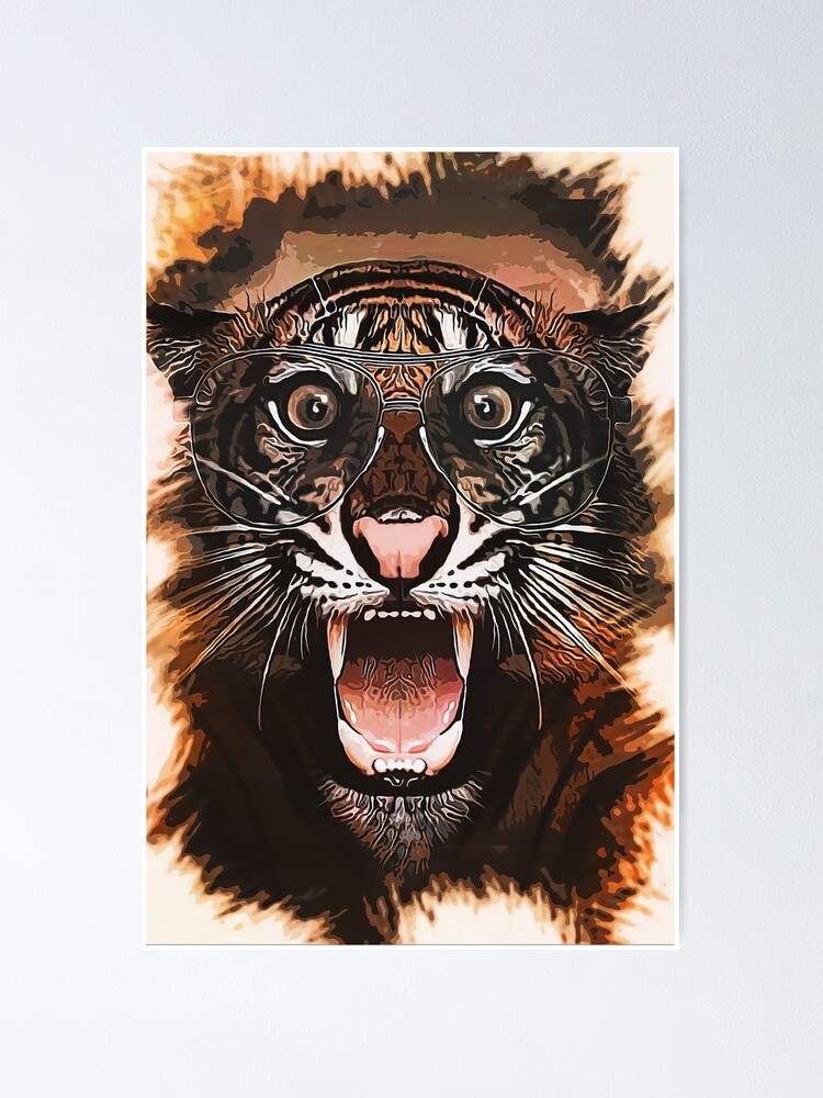"Surprised Tiger - Caricature" Poster for Sale by Naumovski | Redbubble