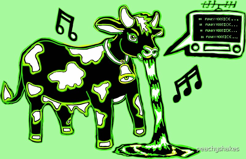 "Funky Moo Sick - Funky Music " by peachyshakes | Redbubble