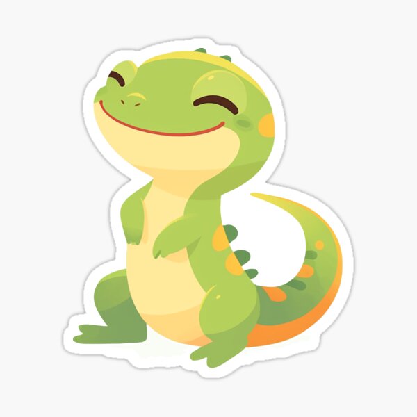 "Cute Smiling Lizard" Sticker for Sale by whimsizoo | Redbubble